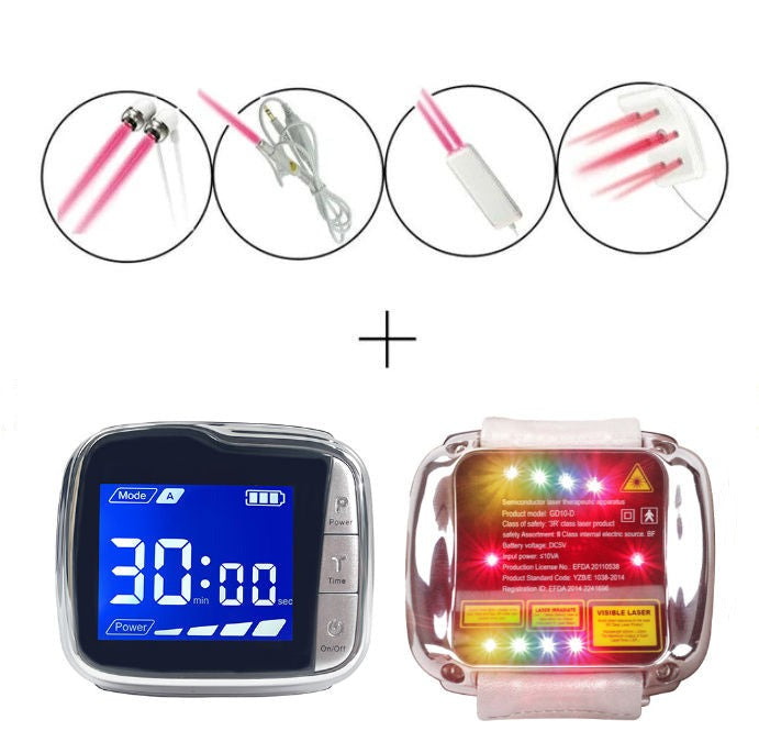 Blood Pressure Laser Watch with Accessories- Lowers Blood Pressure-Glu