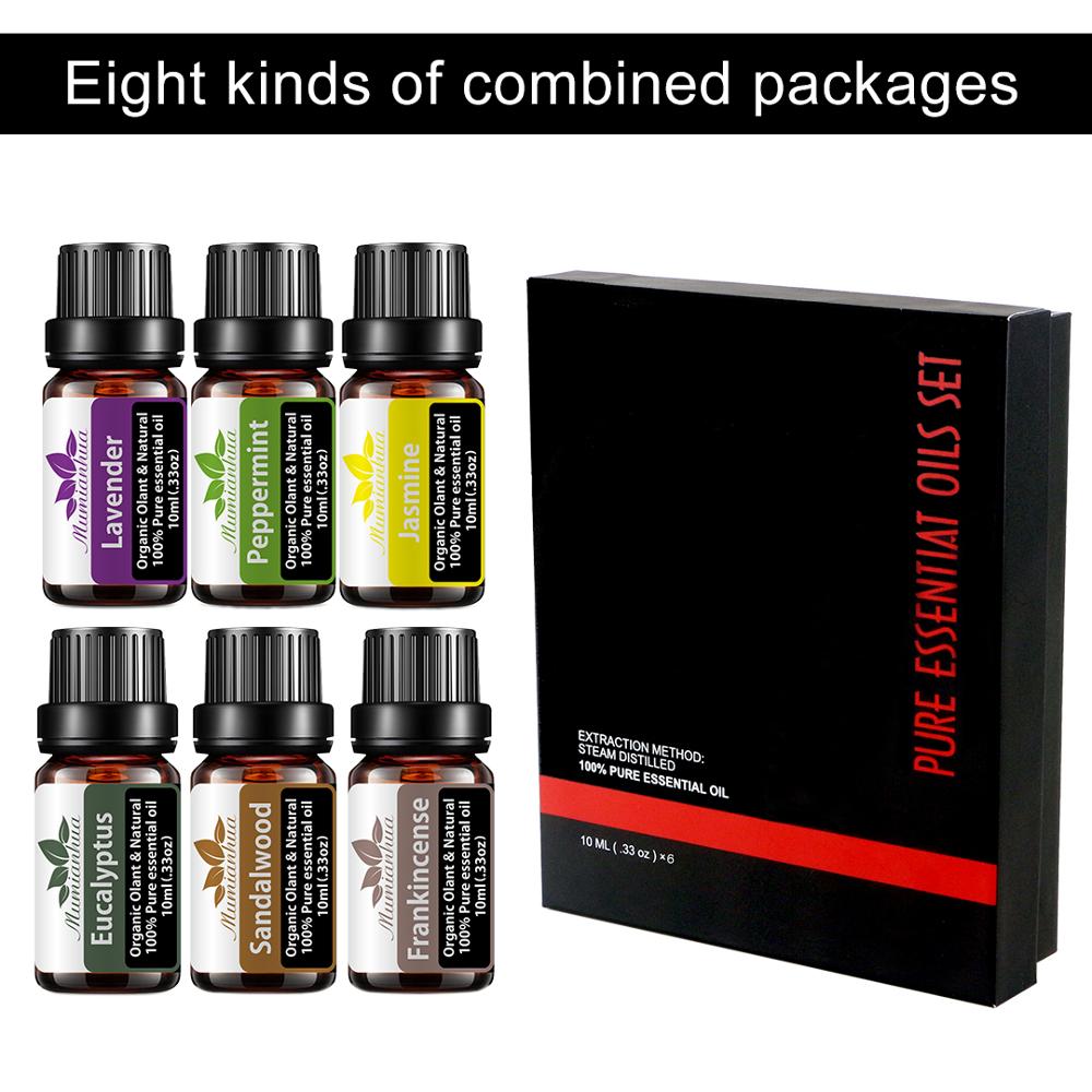 100% Pure Therapeutic Grade Essential Oils 6pc 10ml - 8 Different Frag